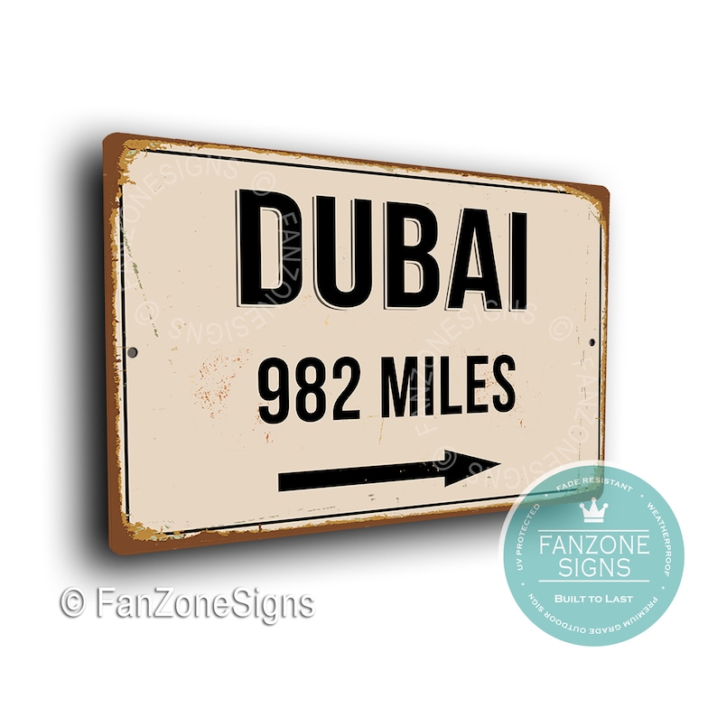 PERSONALIZED DUBAI CITY Sign Dubai City Distance Sign City - Etsy