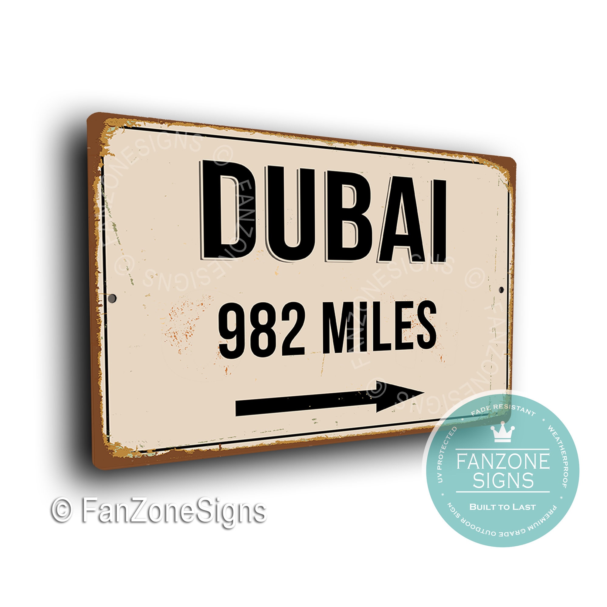 PERSONALIZED DUBAI CITY Sign Dubai City Distance Sign City | Etsy