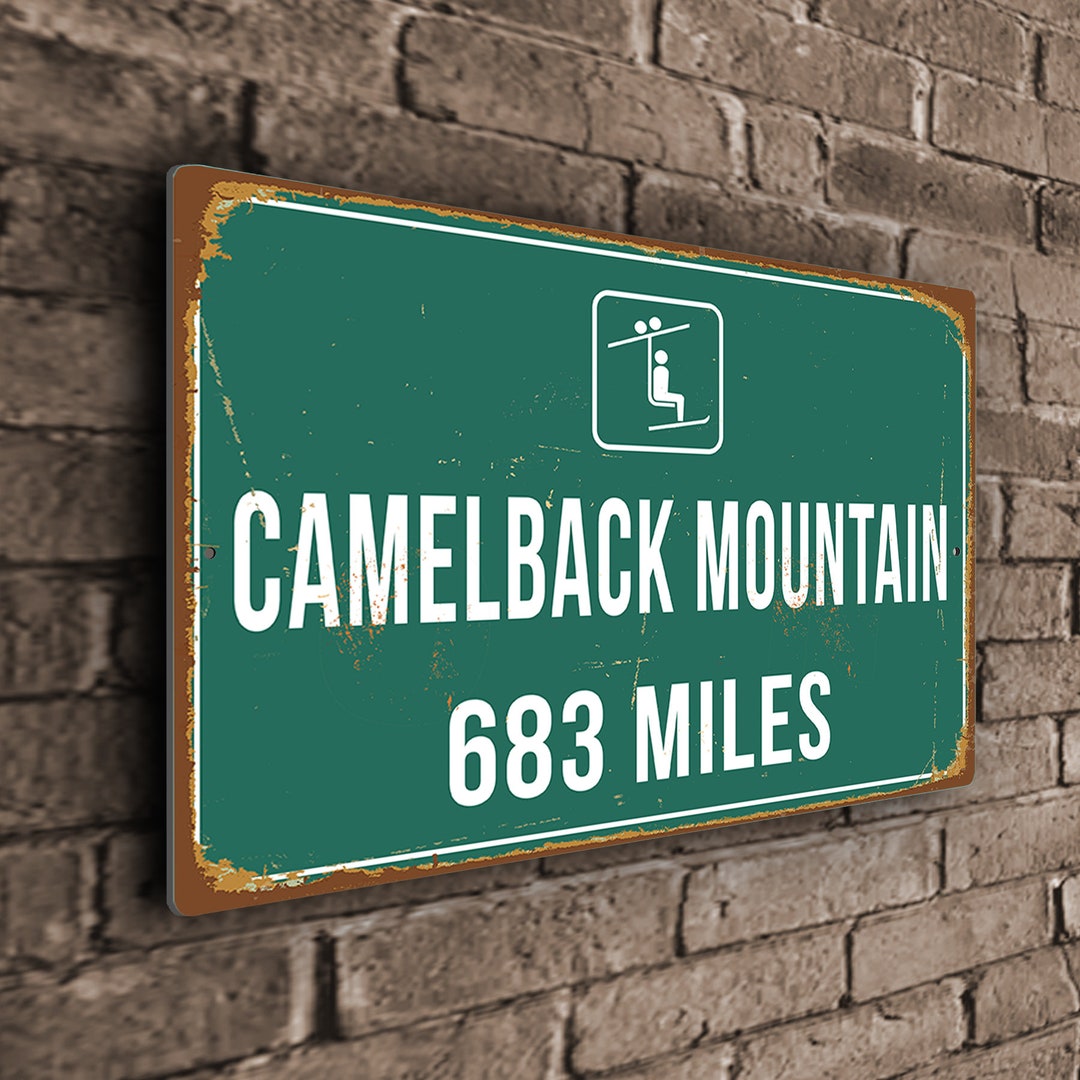 Personalized Camelback Mountain Distance Sign: Ski Resort Decor - Etsy