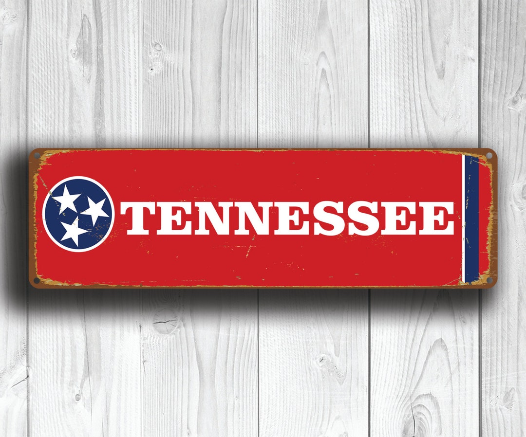 TENNESSEE STATE FLAG Sign, Tennessee State Flag Signs, Vintage Style ...