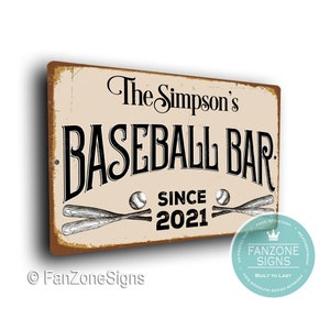 BASEBALL BAR Sign, Personalized Baseball Bar Signs, Baseball Bar Decor ...