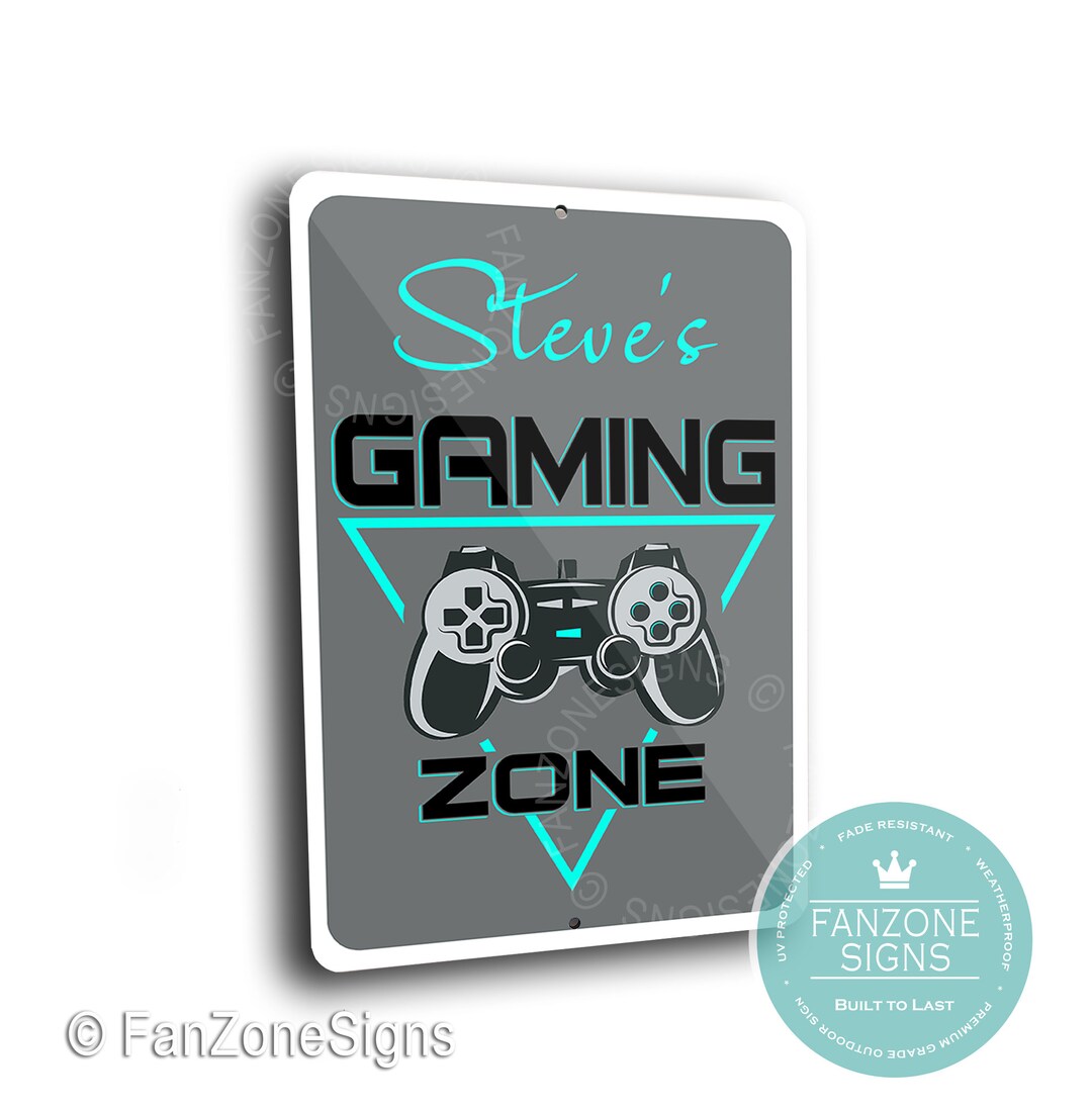 CUSTOM GAMING ZONE Sign, Gaming Zone, Gamer, Game Zone, Gift for Gamer ...