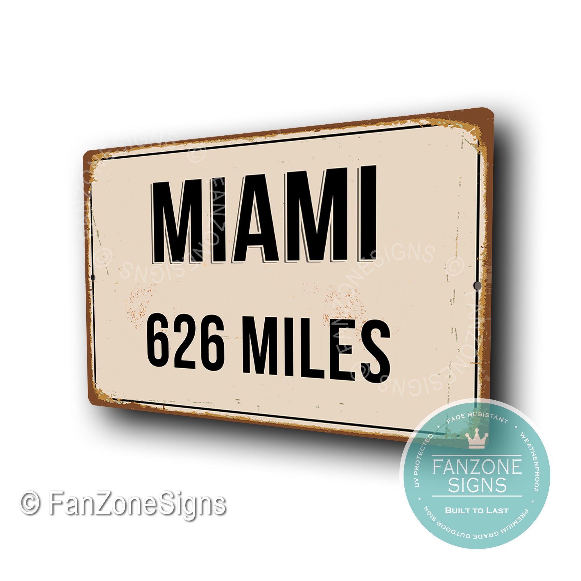 PERSONALIZED MIAMI CITY Sign Miami City Distance Sign City - Etsy