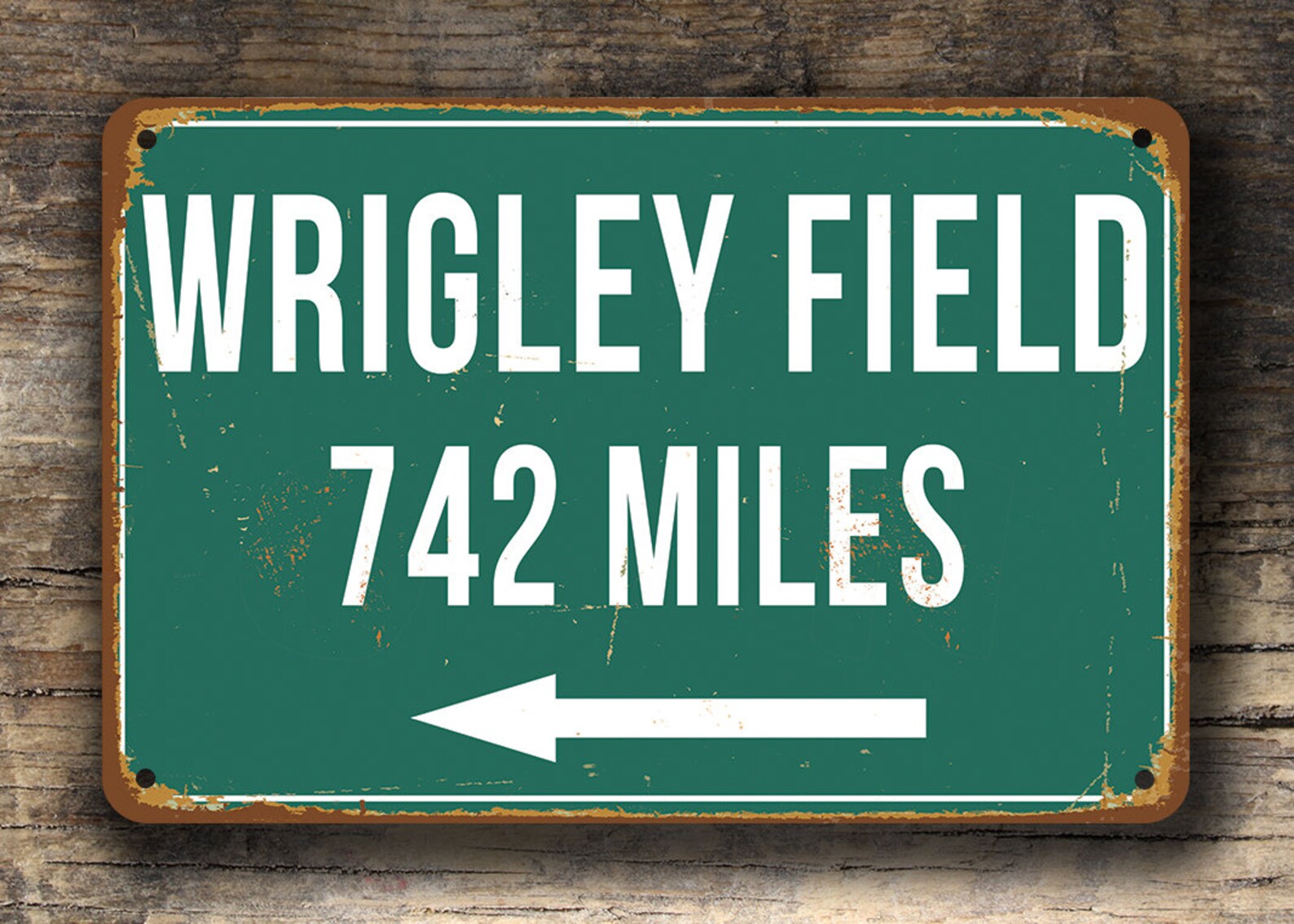 Personalized Wrigley Field Distance Sign: Chicago Cubs Decor - Etsy