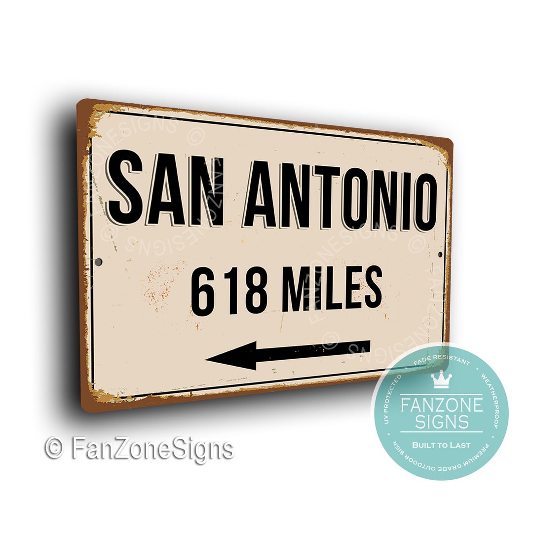 Personalized San Antonio Distance Sign: Custom City Miles - Etsy