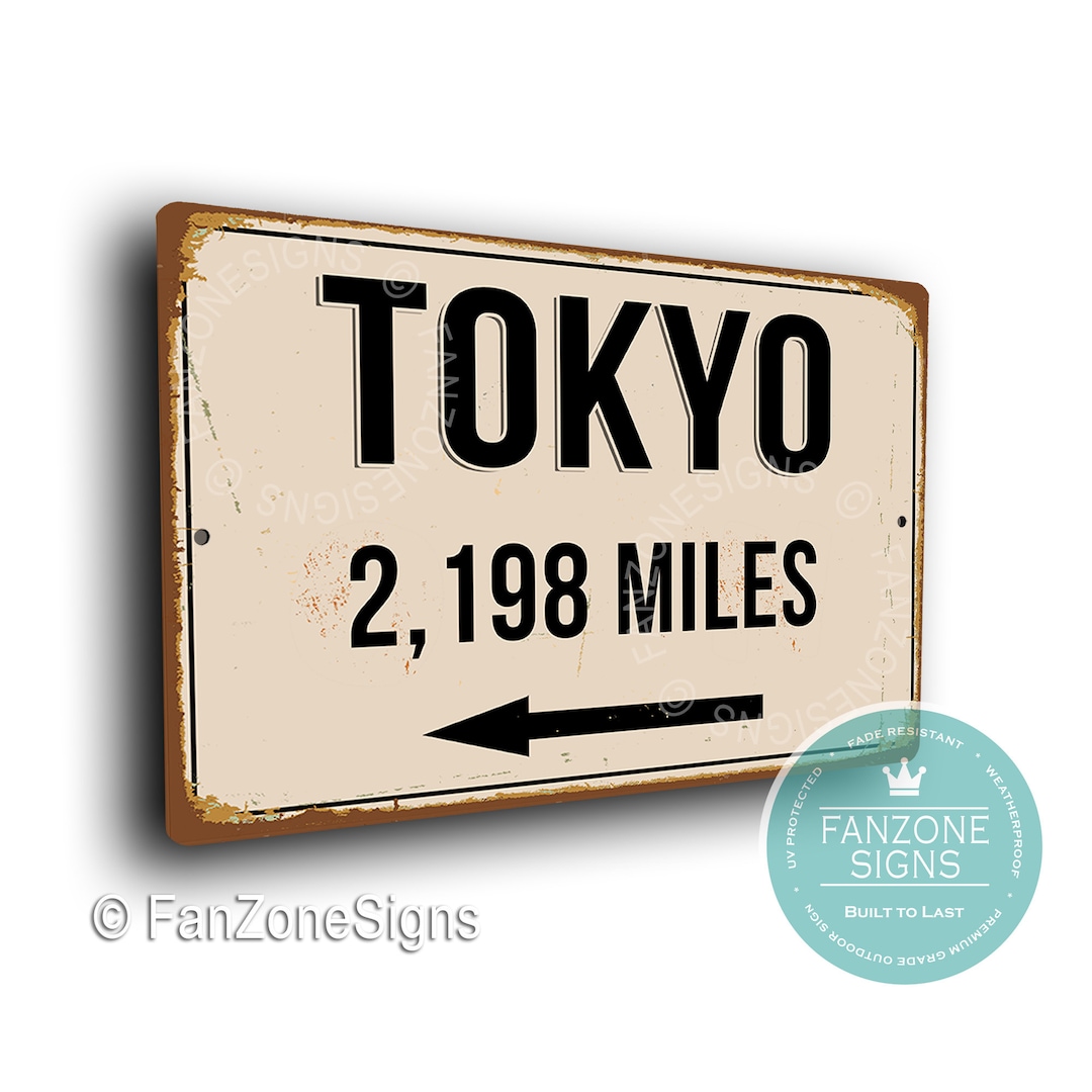 PERSONALIZED TOKYO CITY Sign, Tokyo City Distance Sign, City of Tokyo ...