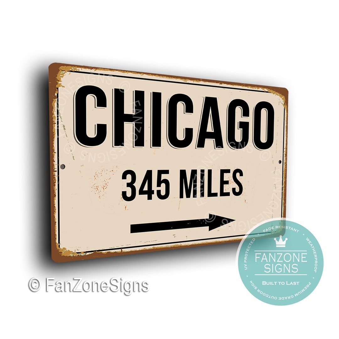 PERSONALIZED CHICAGO CITY Sign, Chicago City Distance Sign, City of ...