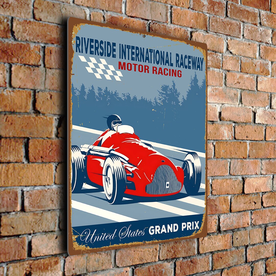 Riverside International Raceway Sign, Vintage Style Motor Racing Signs ...