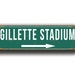 GILLETTE STADIUM Signs, Vintage Style Gillette Stadium Sign, Home of ...