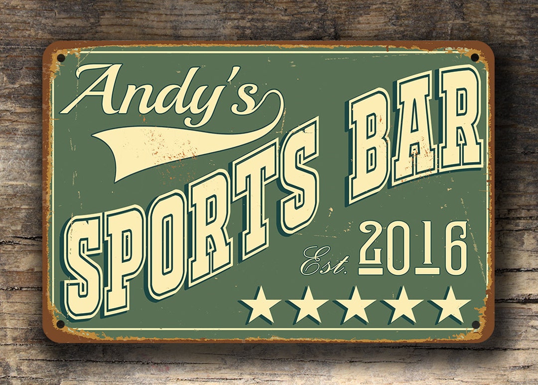 CUSTOM SPORTS BAR Sign Sports Bar Fan Zone Sign,customized With ...