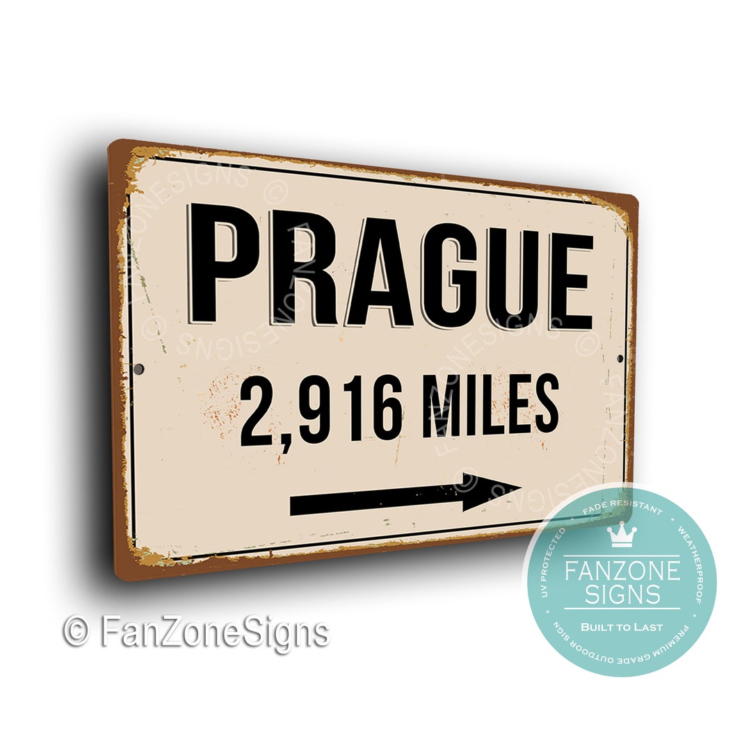 PERSONALIZED PRAGUE CITY Sign, Prague City Distance Sign, City of ...