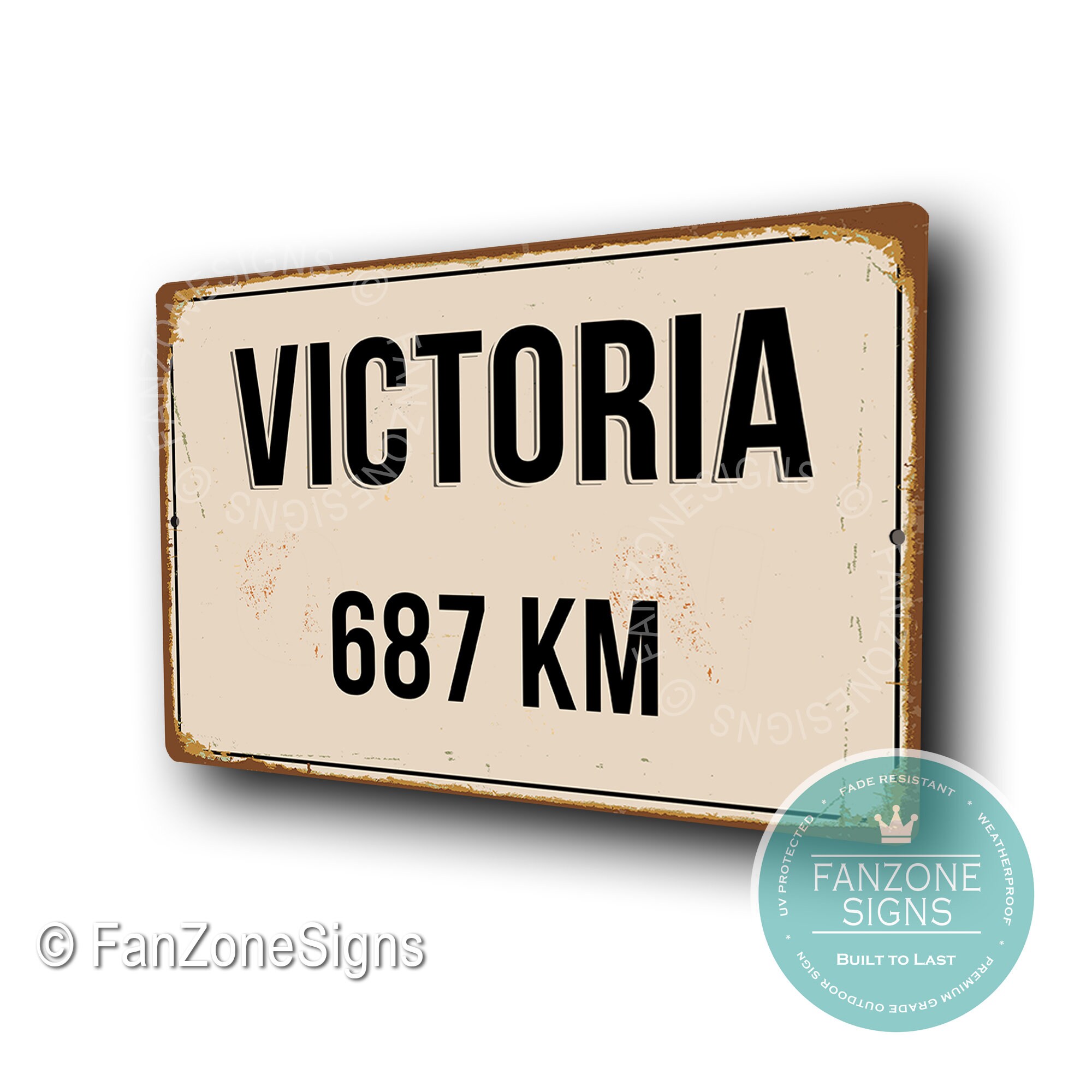 PERSONALIZED VICTORIA CITY Sign Victoria City Distance Sign | Etsy
