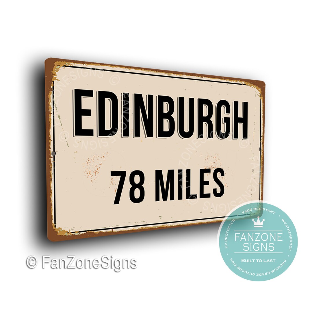 PERSONALIZED EDINBURGH CITY Sign, Edinburgh City Distance, Edinburgh ...