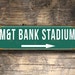 Mandt Bank STADIUM Sign, Vintage Style M and T Bank Stadium Signs, M ...