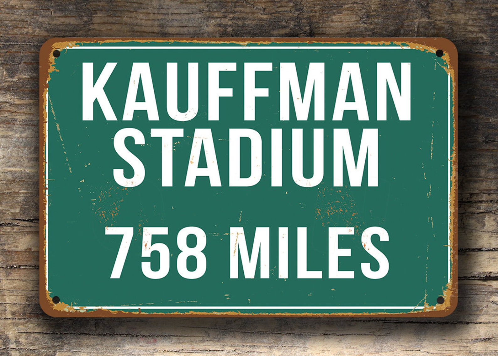 Personalized Kauffman Stadium Distance Sign: Kansas City Royals Decor ...