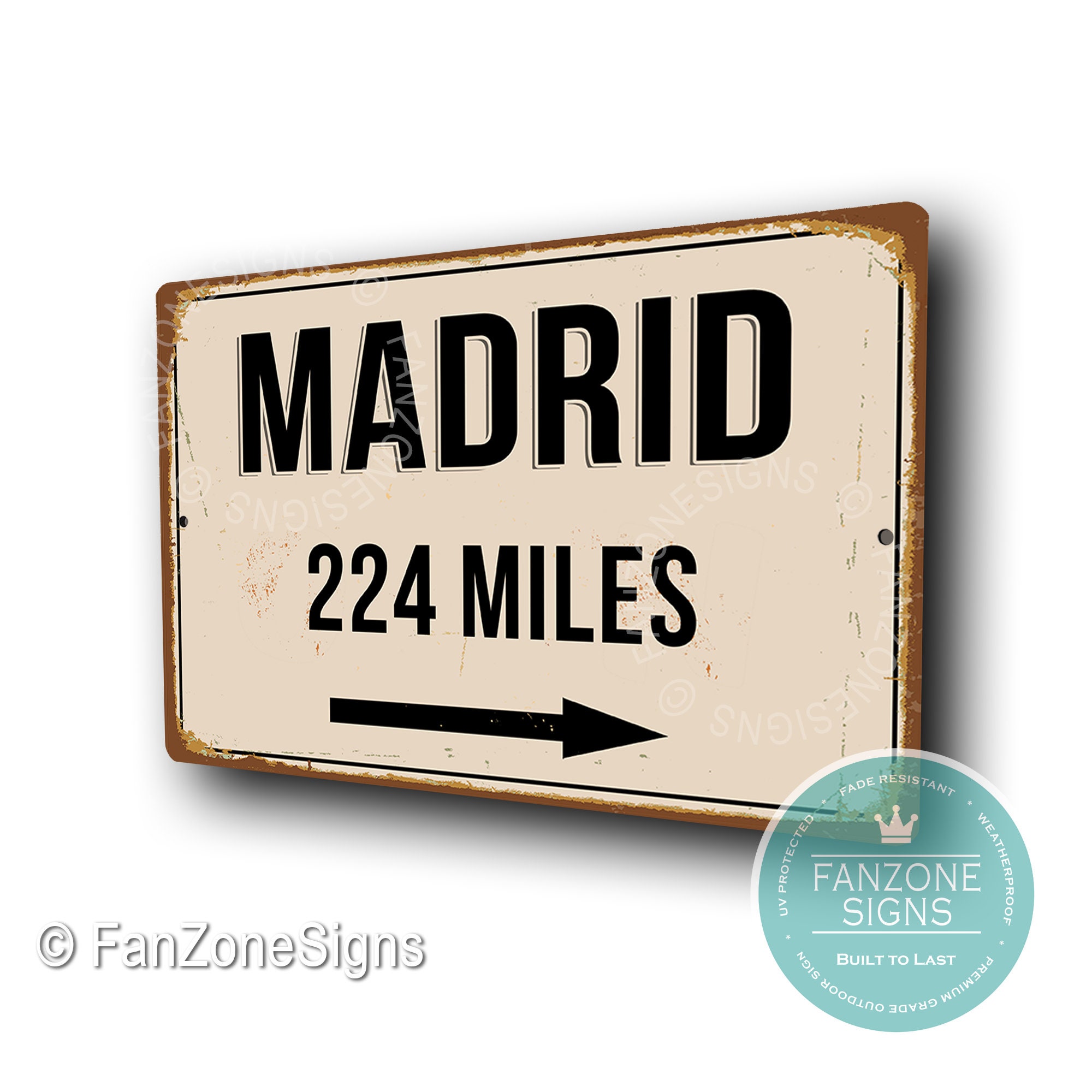 PERSONALIZED MADRID CITY Sign Madrid City Distance Sign City | Etsy