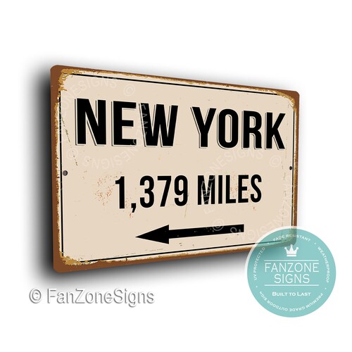 PERSONALIZED NEW YORK City Sign New York City Distance Sign | Etsy
