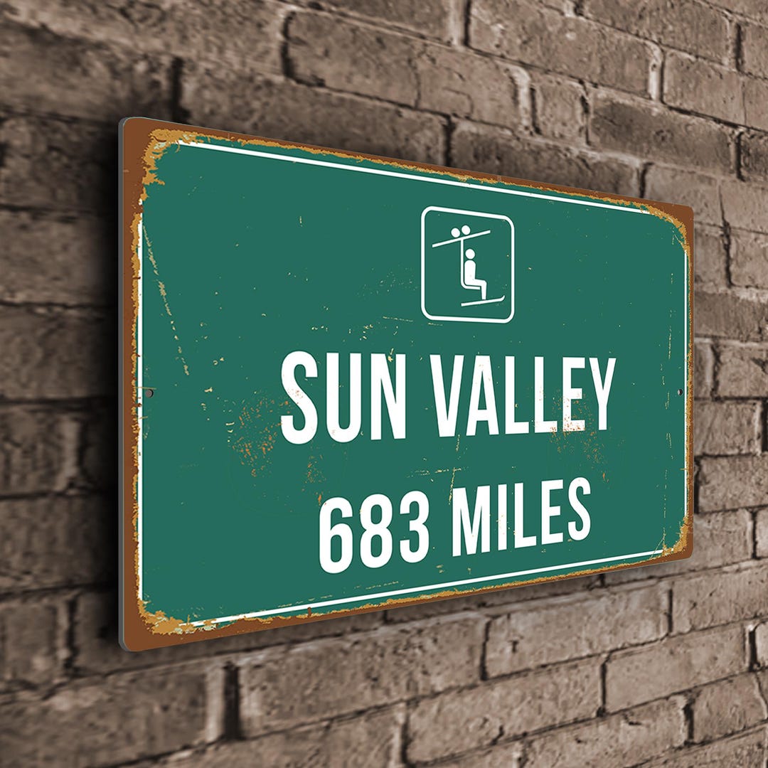 Sun Valley DISTANCE Sign, Miles Signs, Personalized Sun Valley Sign ...