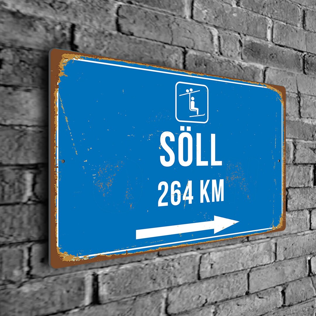 Custom Söll Ski Resort Distance Sign: Personalized Ski Decor - Etsy