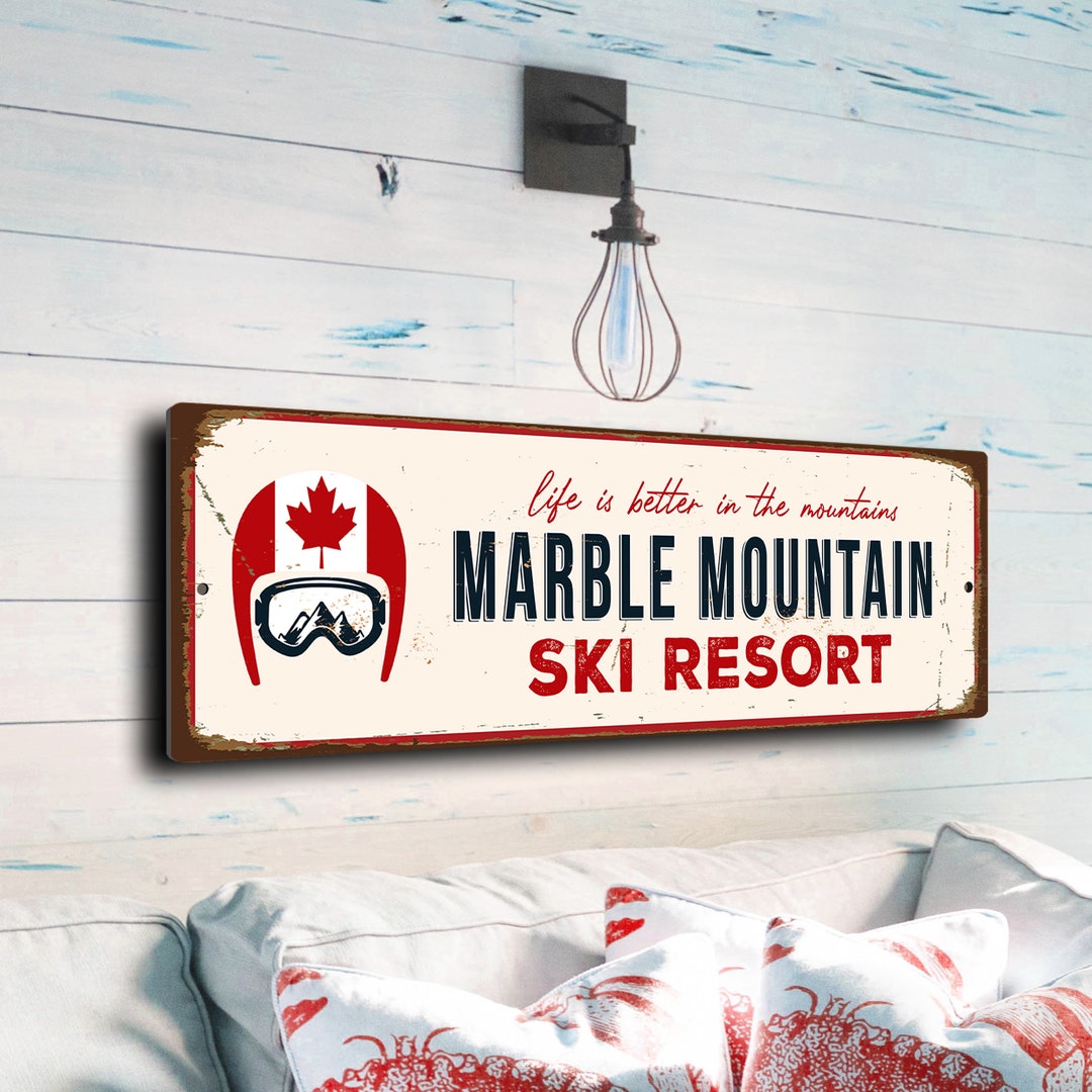 Marble Mountain Sign, Ski Resort Signs, Ski Sign, Marble Mountain ,ski ...