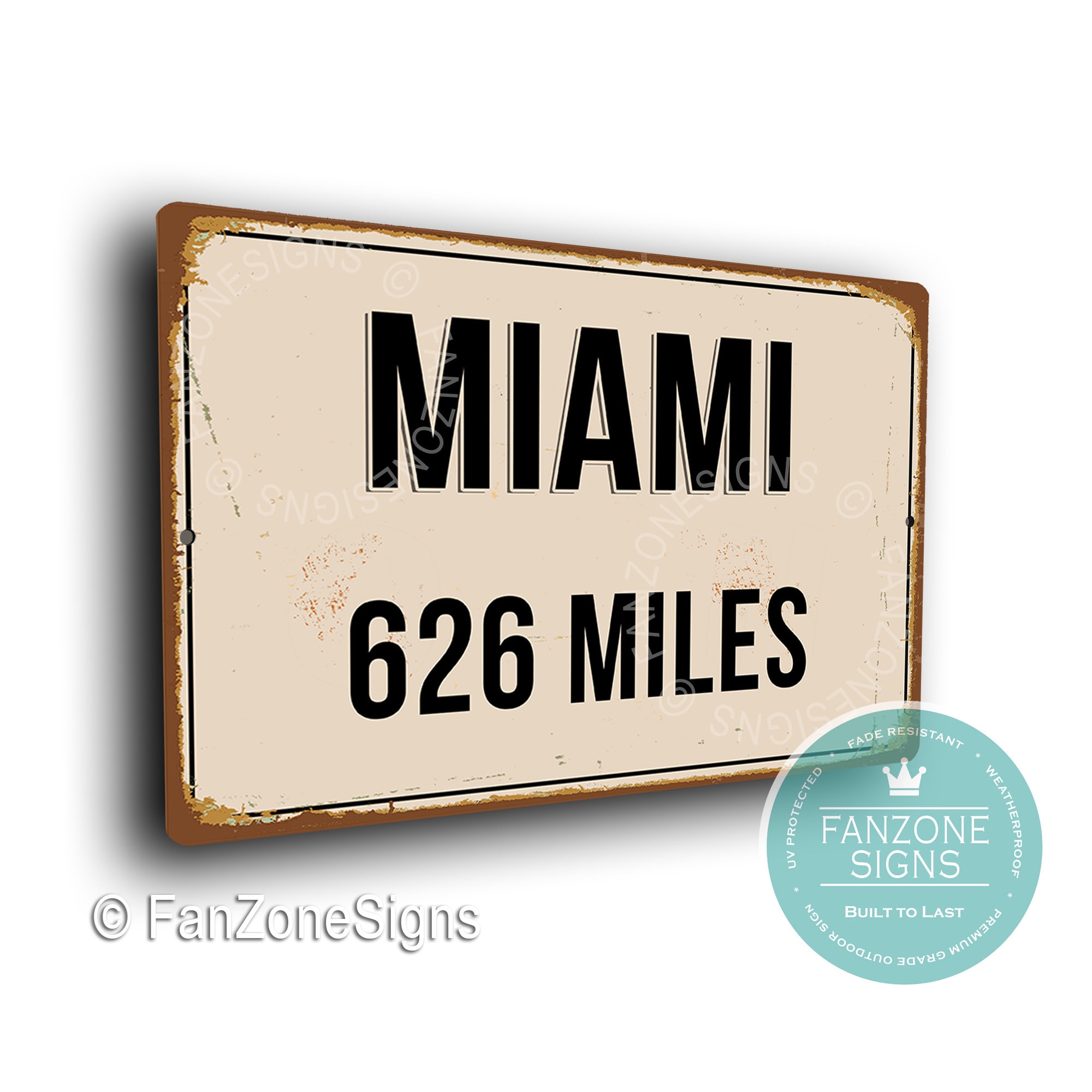 PERSONALIZED MIAMI CITY Sign Miami City Distance Sign City | Etsy