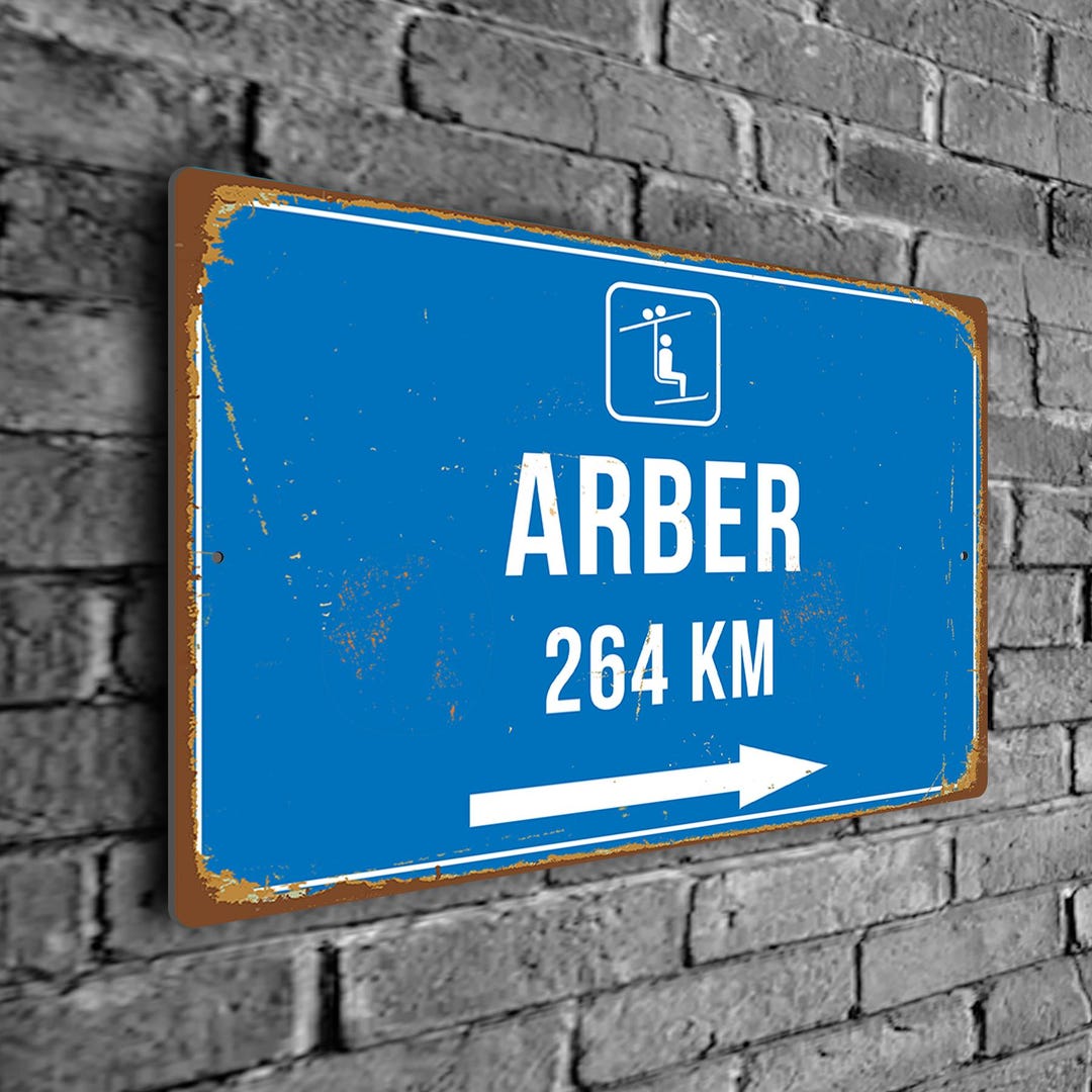 Custom Arber Ski Resort Distance Sign: Personalized Ski Decor - Etsy