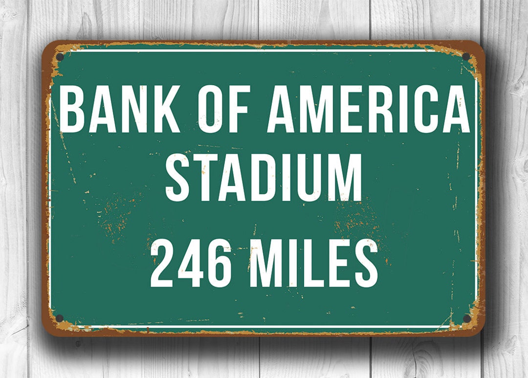 Personalized Bank of America Stadium Distance Sign: Carolina Panthers ...