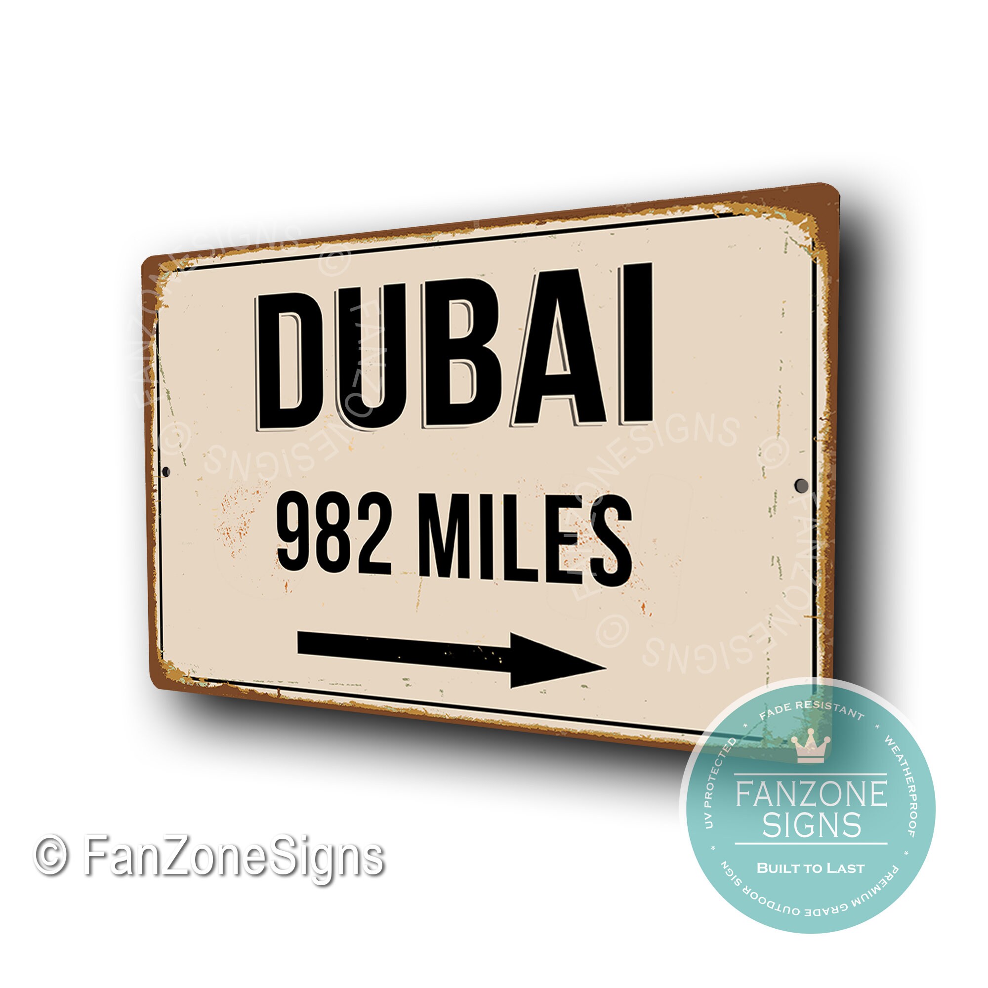 PERSONALIZED DUBAI CITY Sign Dubai City Distance Sign City | Etsy