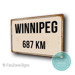 PERSONALIZED WINNIPEG CITY Sign, Winnipeg City Distance Sign, City of ...