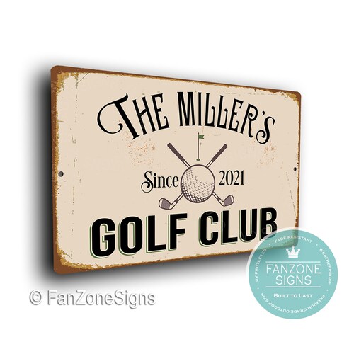Personalized Golf Club Sign Modern Farmhouse Family Name | Etsy