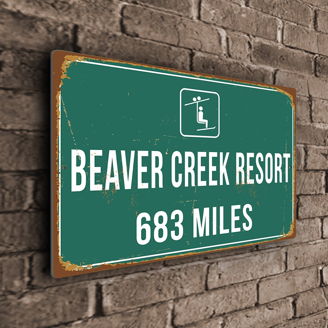 Beaver Creek DISTANCE Sign, Miles Signs, Personalized Beaver Creek Sign ...