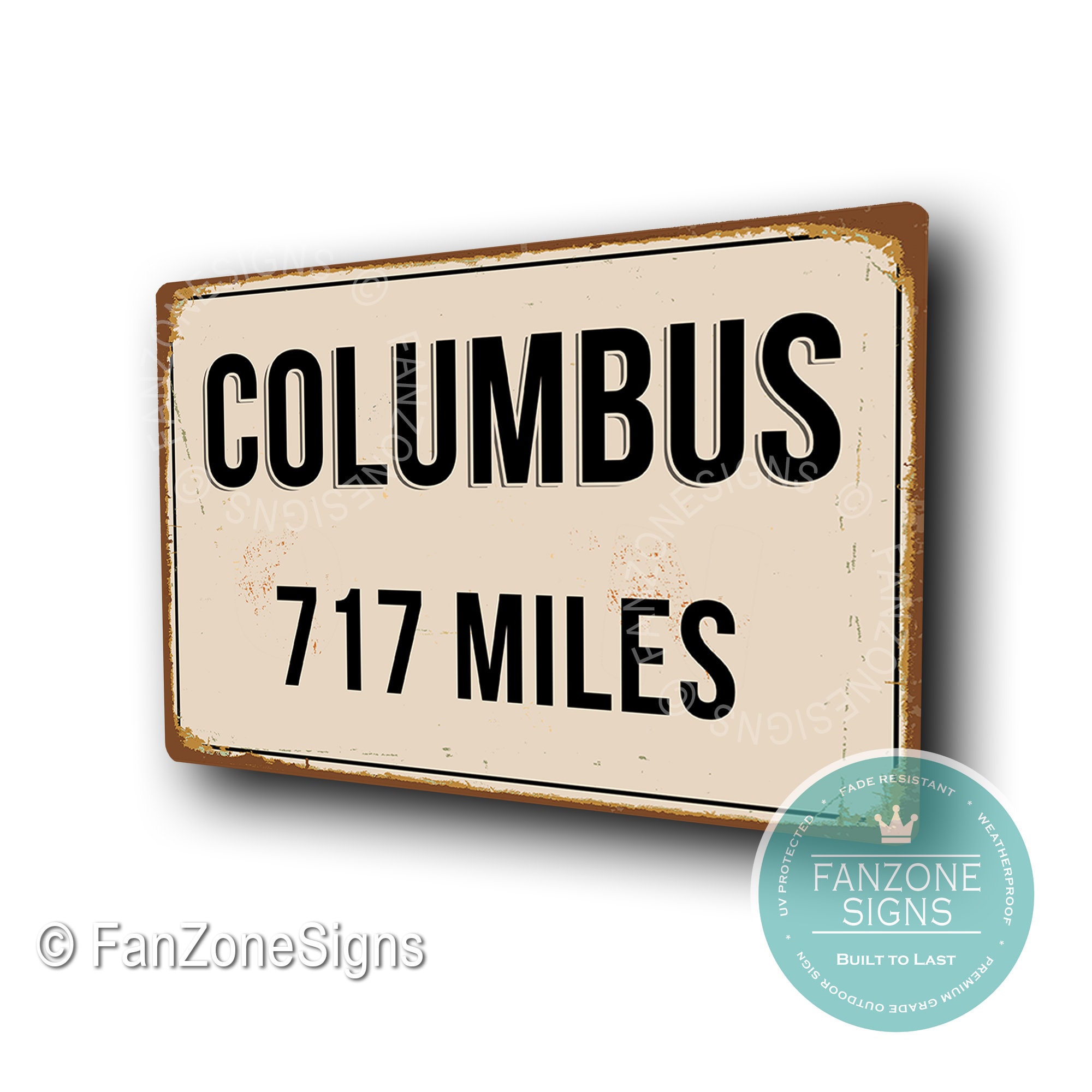PERSONALIZED COLUMBUS CITY Sign Columbus City Distance Sign | Etsy