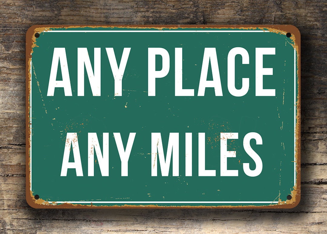 PERSONALIZED MILES SIGN, Distance Sign, Miles Signs, Green Miles Sign ...