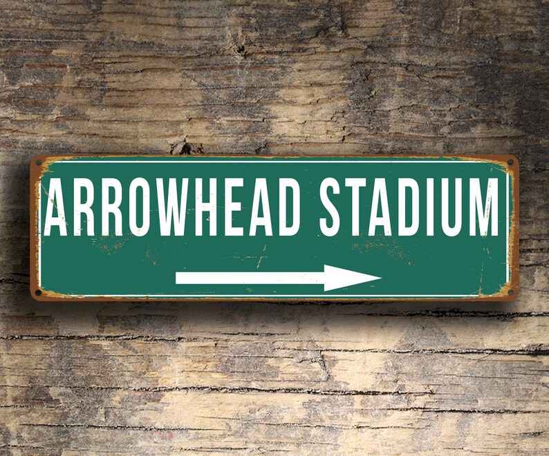ARROWHEAD STADIUM Sign Vintage style Arrowhead Stadium Sign | Etsy