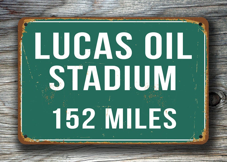 Personalized Lucas Oil Stadium Distance Sign: Indianapolis Colts Decor ...