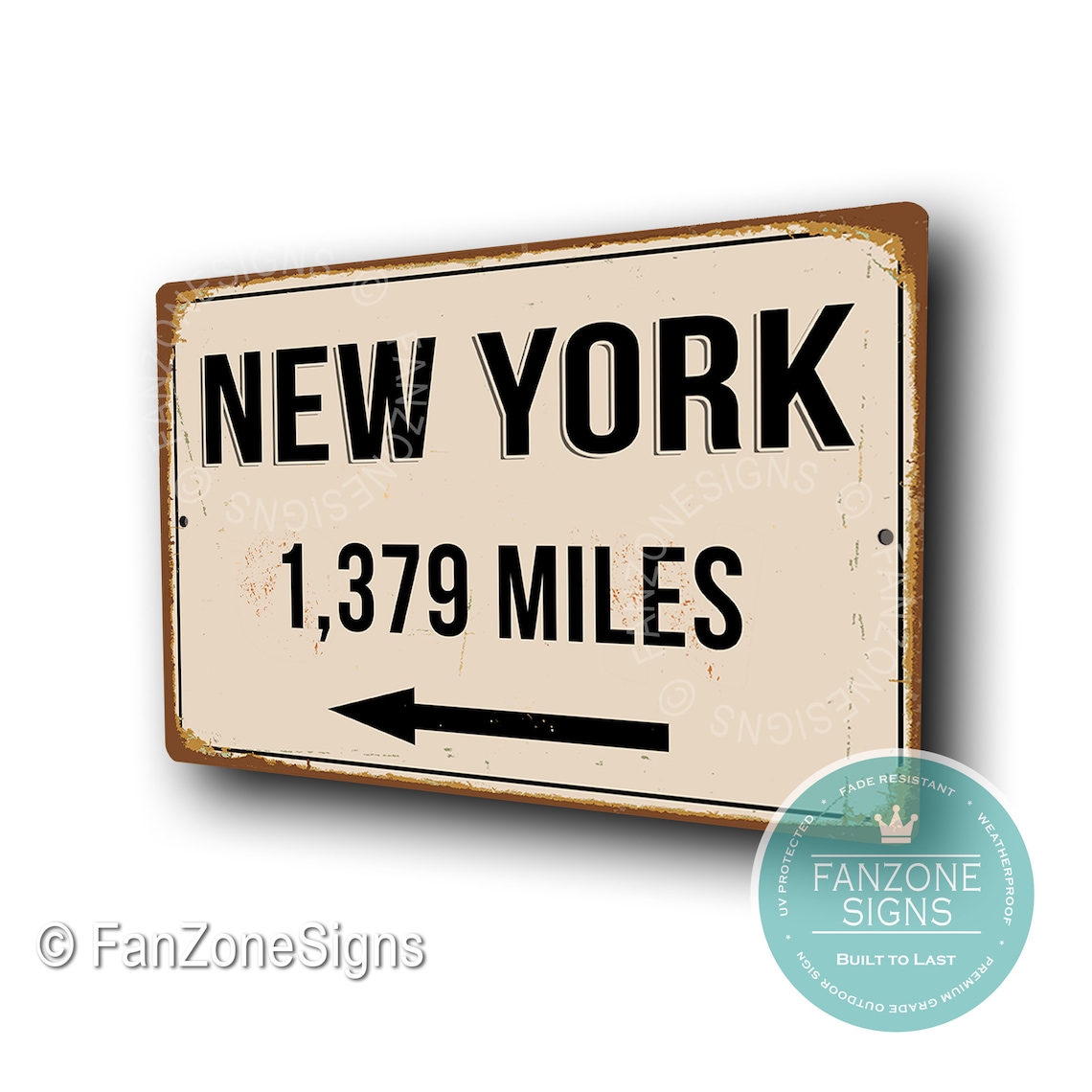PERSONALIZED NEW YORK City Sign New York City Distance Sign | Etsy