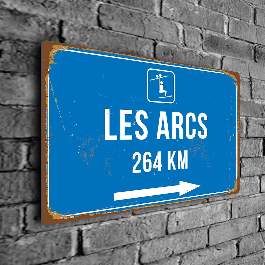 Custom Les Arcs Sign | Les Arcs Ski Sign | Les Arcs Distance Sign | Les ...