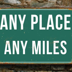 PERSONALIZED MILES SIGN, Distance Sign, Miles Signs, Green Miles Sign ...
