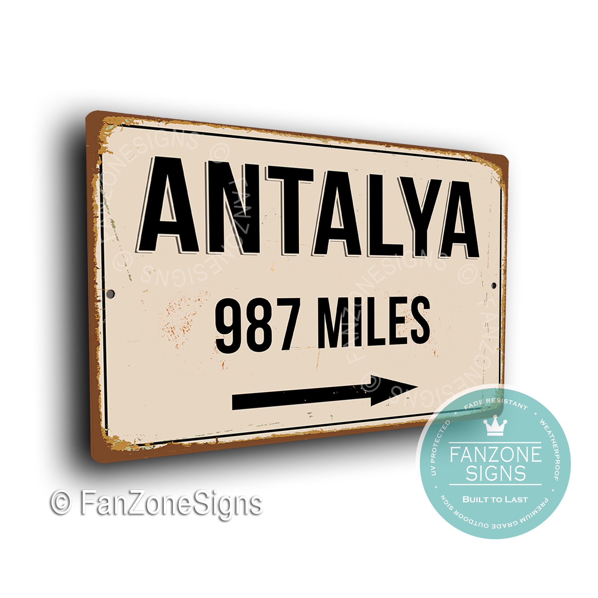 PERSONALIZED ANTALYA CITY Sign Antalya City Distance Sign | Etsy