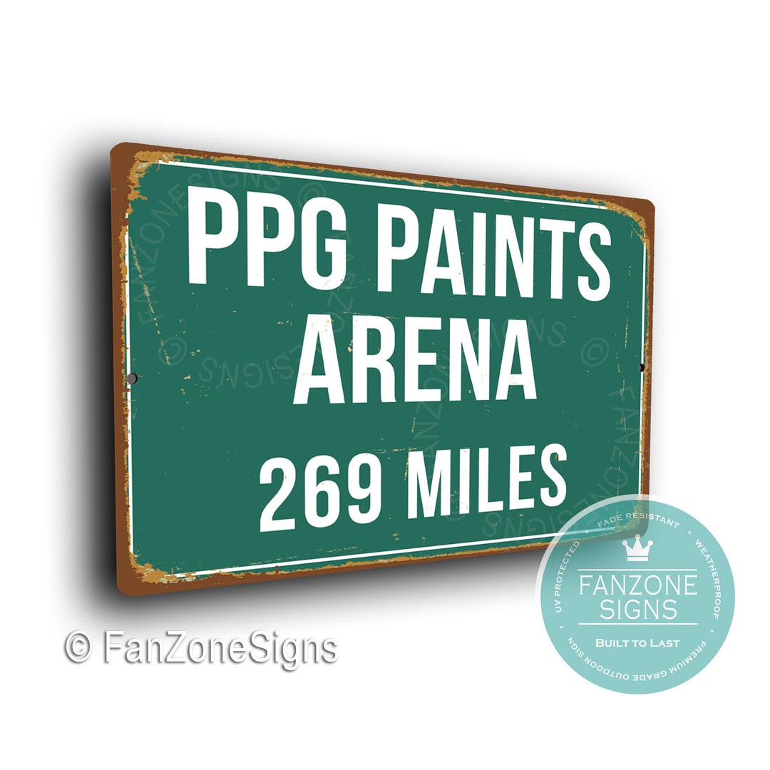 Personalized PPG Paints Arena Distance Sign: Pittsburgh Penguins Hockey ...