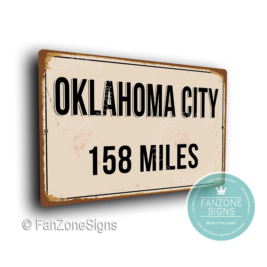 PERSONALIZED OKLAHOMA CITY Sign, Oklahoma City Distance, Oklahoma Gift ...