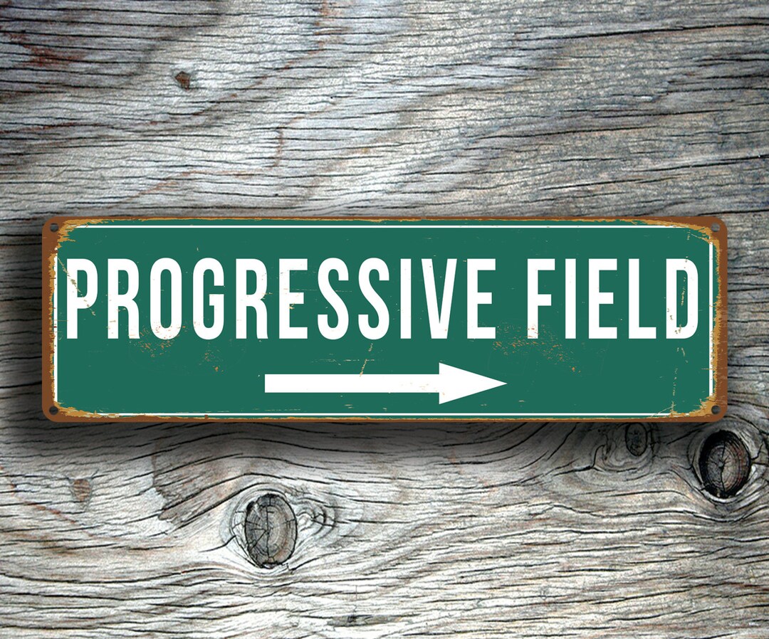 Progressive Field Sign: Vintage Style Cleveland Indians Baseball Gift ...