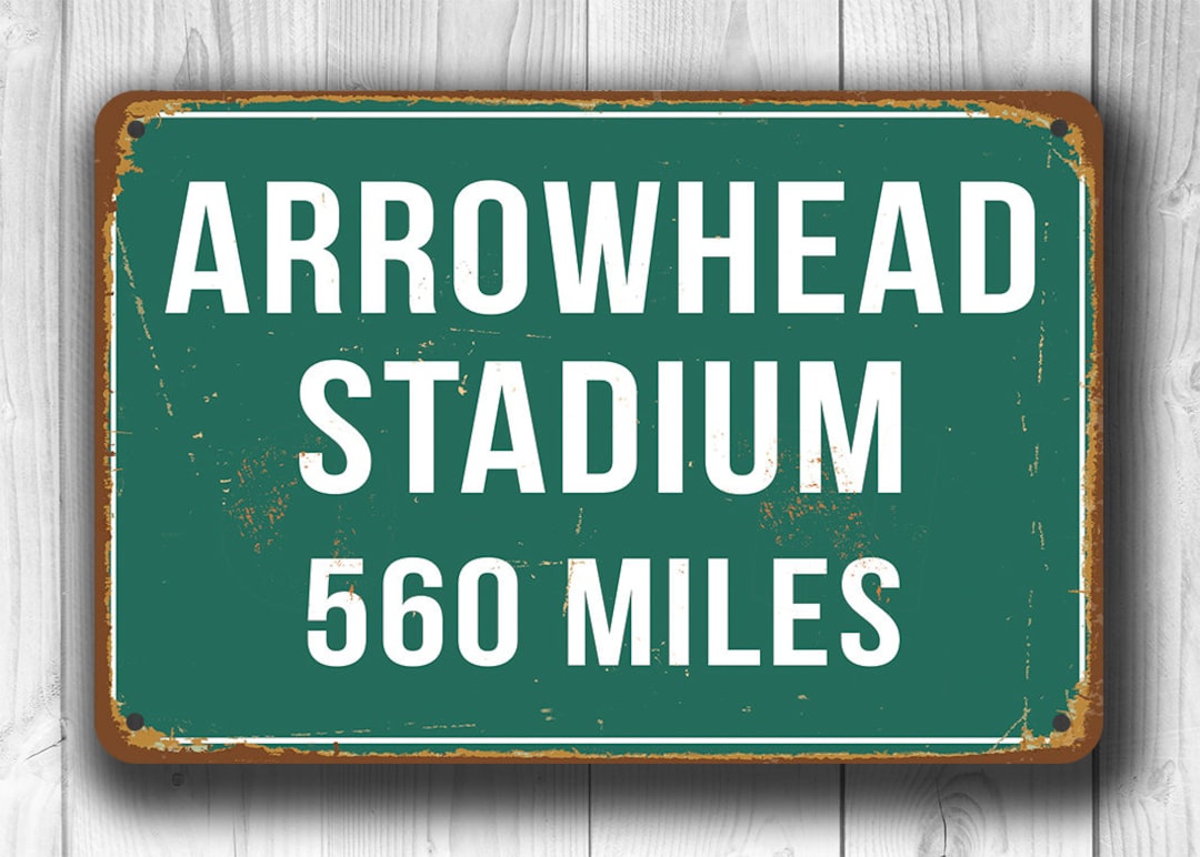 Personalized Arrowhead Stadium Distance Sign: Kansas City Chiefs Gift ...