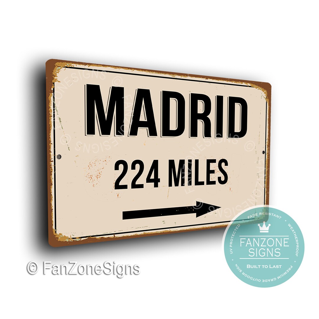 PERSONALIZED MADRID CITY Sign, Madrid City Distance Sign, City of ...