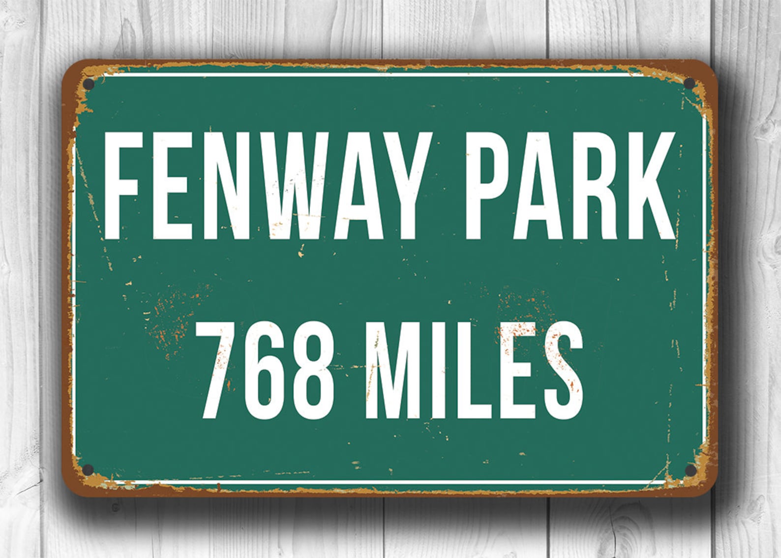 Personalized Fenway Park Distance Sign: Boston Red Sox Gift - Etsy