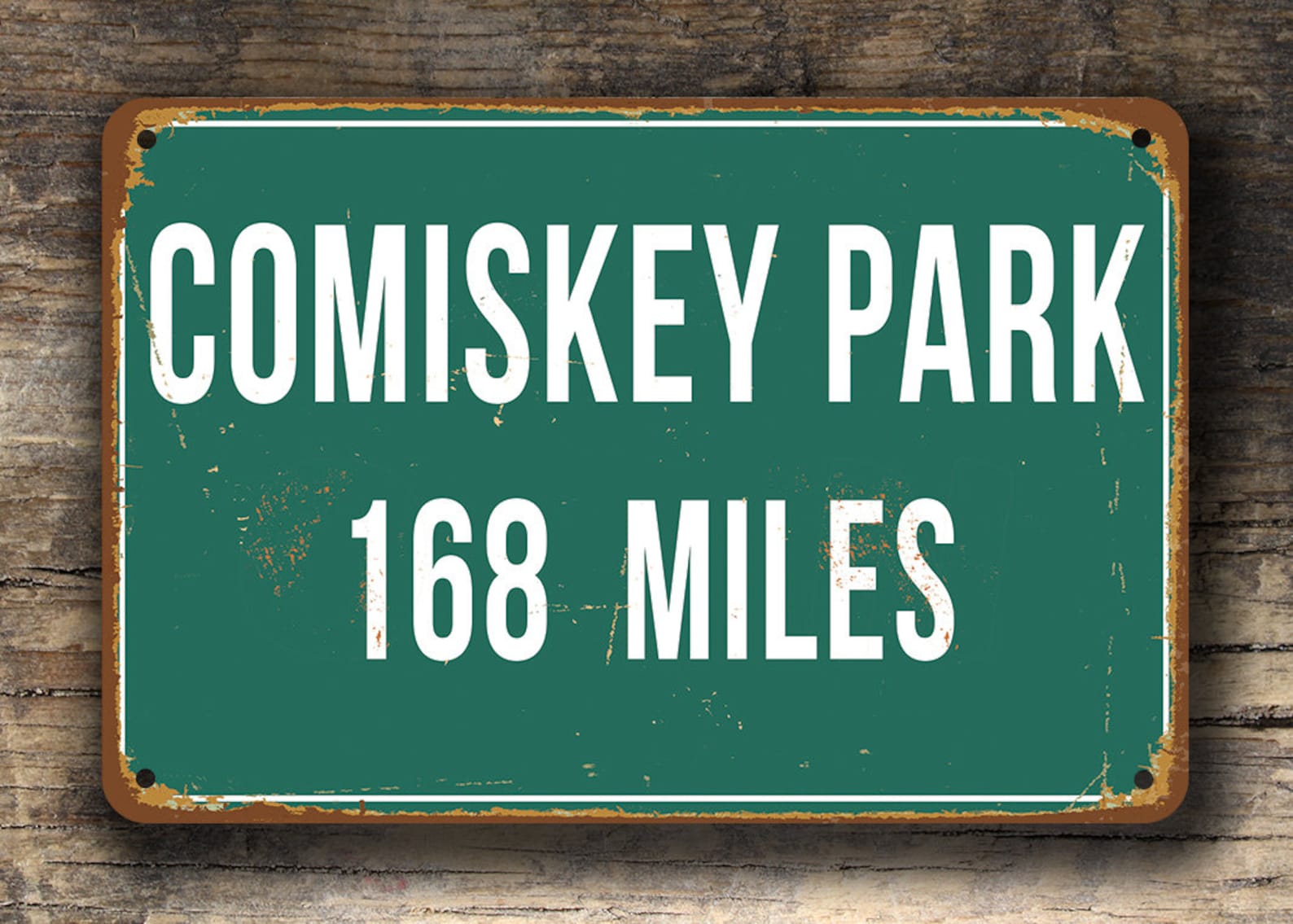 PERSONALIZED COMISKEY PARK Distance Sign Comiskey Park Green | Etsy