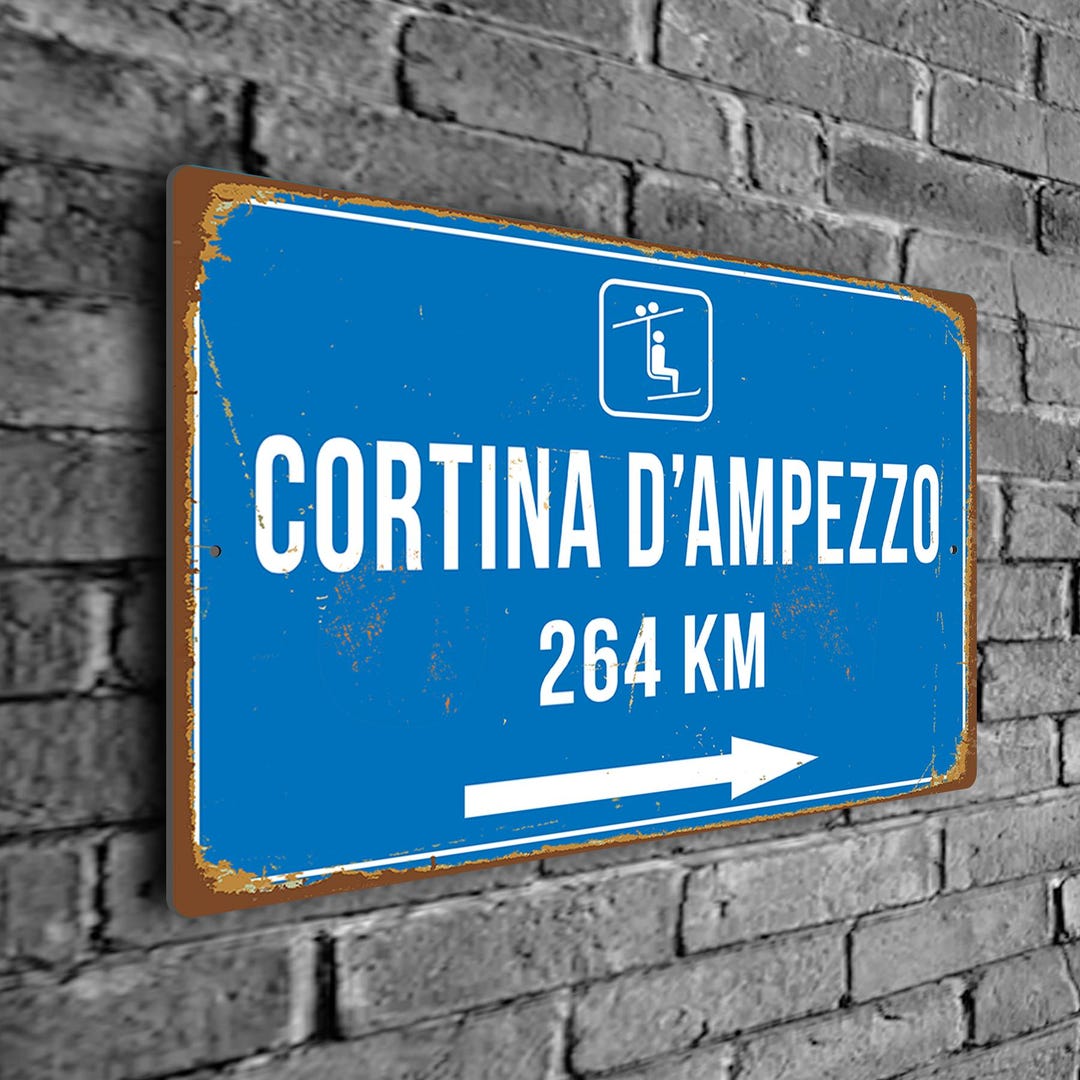 Custom Cortina D’ampezzo Ski Distance Sign: Personalized Ski Decor - Etsy