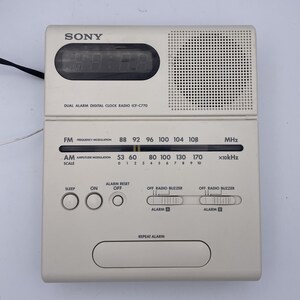 Vintage 90s Sony Dual Alarm Digital Clock Radio ICF-C770 - Etsy