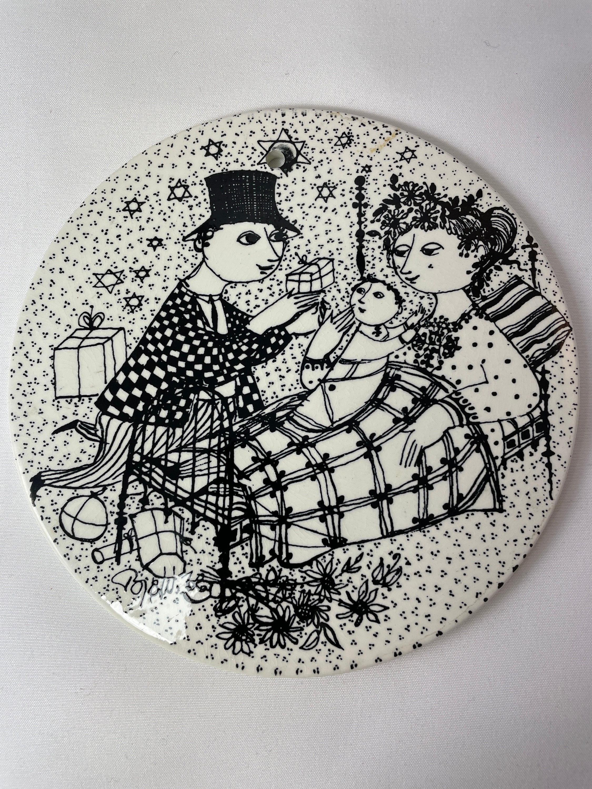 Bjorn Wiinblad December Calendar Year Month Wall Plaque Nymølle Denmark ...