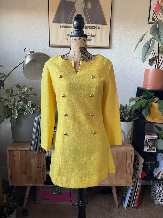 Vintage 60s Mod Micro Mini Dress with Geometric Space… - Gem
